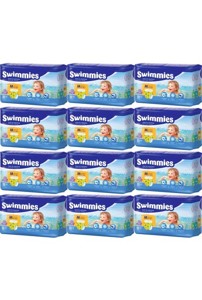 Swimmies Mayo Bebek Bezi Medium-Orta 12+Kg 132 'li (12 Li Set) Swimmies Mayo Bebek Bezi Medium-Orta 12+Kg 132 'li (12 Li Set)