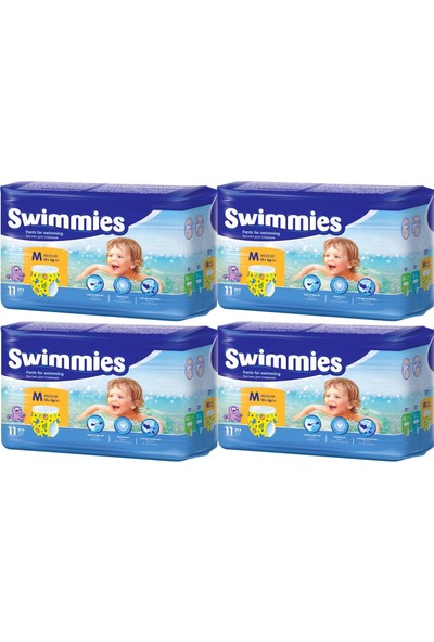 Swimmies Mayo Bebek Bezi Medium-Orta 12+Kg 44 Ad (4 Lü Set) Swimmies Mayo Bebek Bezi Medium-Orta 12+Kg 44 Ad (4 Lü Set)