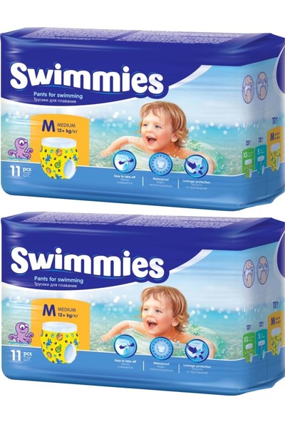 Swimmies Mayo Bebek Bezi Medium-Orta 12+Kg 22 Adet (2 Li Set) Swimmies Mayo Bebek Bezi Medium-Orta 12+Kg 22 Adet (2 Li Set)