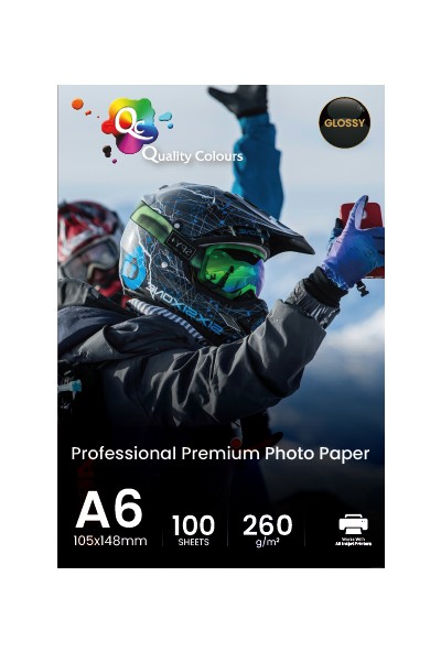 QC A6 Fotoğraf Kağıdı 260 gr Parlak 100 Yaprak 10 x 15 cm