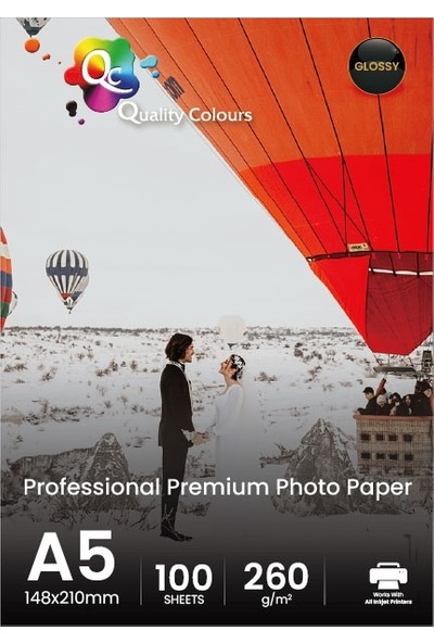 QC A5 Fotoğraf Kağıdı 260 gr Parlak 100 Yaprak