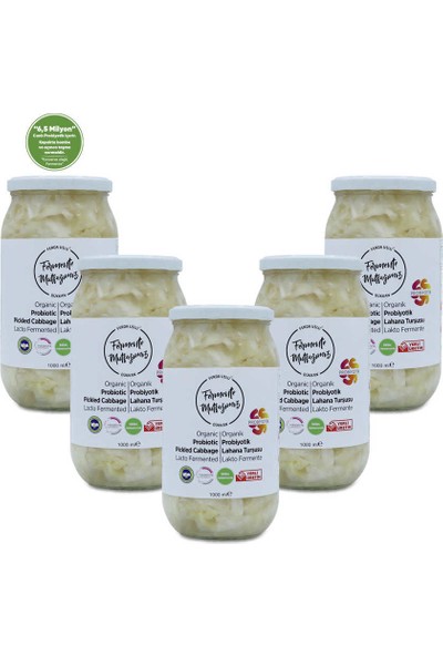Fermente Mutfağım Organik Ekşi Lahana Turşusu 5'li Sauerkraut Fermente Mutfağım Organik Ekşi Lahana Turşusu 5'li Sauerkraut