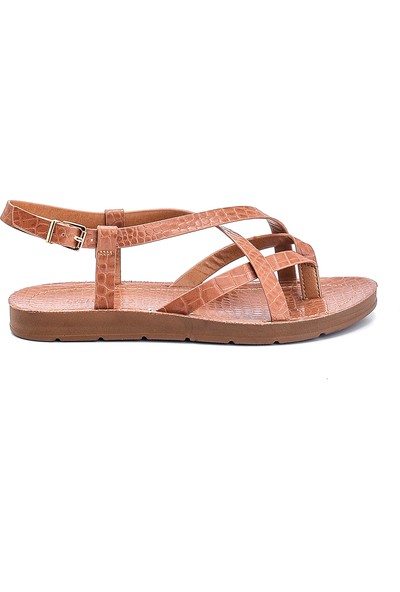 Derimod Kadın Kroko Baskılı Casual Sandalet