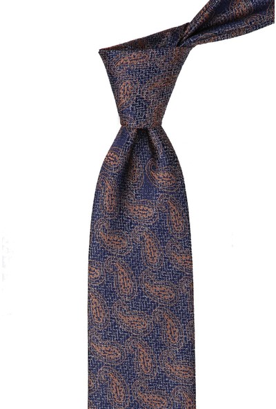 Kravatkolik Lacivert Şal Desen Mendilli Klasik Kravat KK10650