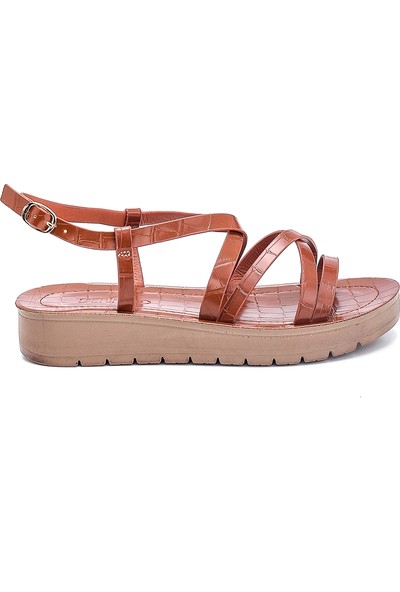Kadın Casual Kroko Desenli Sandalet