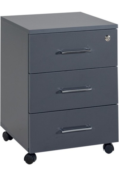 Design Ivory Gri Antrasit 3'lü Çekmece Kilitli Keson Design Ivory Gri Antrasit 3'lü Çekmece Kilitli Keson