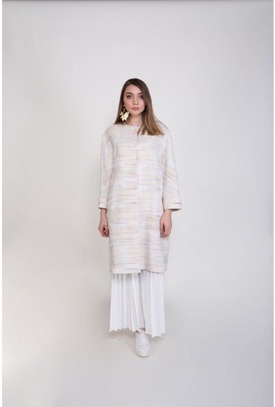 Sembol Giyim Kolu Işleme Detaylı Kadın Pardesü 525004
