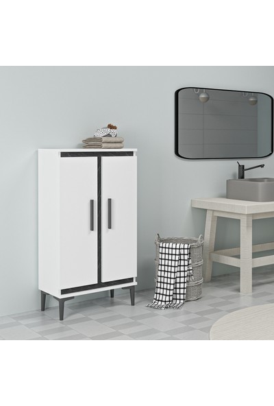 Cantek Nitra Medium Banyo Dolabı ve Çok Amaçlı Dolap Beyaz-Royalmermer Cantek Nitra Medium Banyo Dolabı ve Çok Amaçlı Dolap Beyaz-Royalmermer