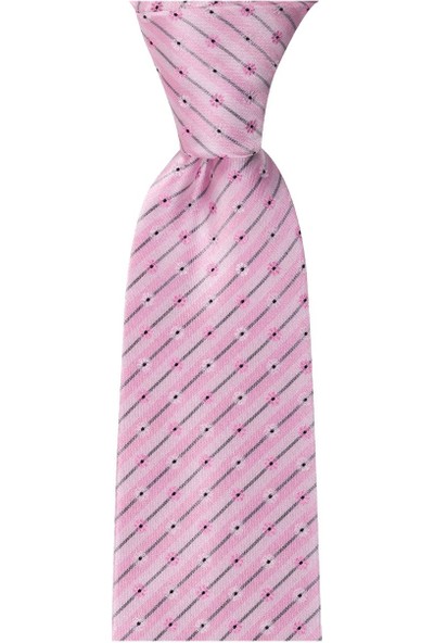 1001 Kravat Pembe Çiçek Desenli 8 cm Genişliğinde Kravat