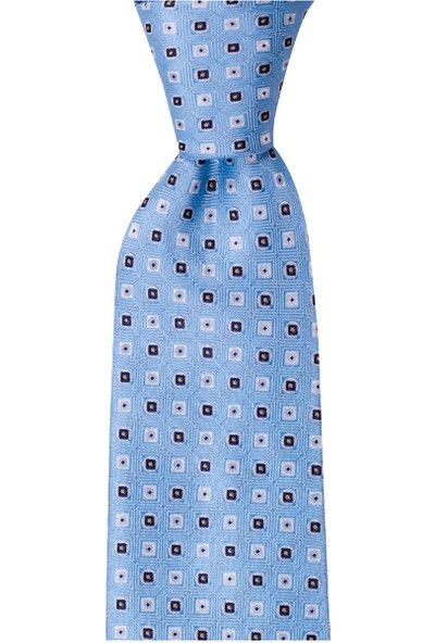 1001 Kravat Açık Mavi Desenli 8 cm Genişliğinde Kravat