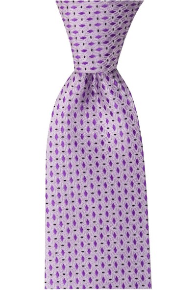 1001 Kravat Lila Desenli 8 cm Genişliğinde Kravat