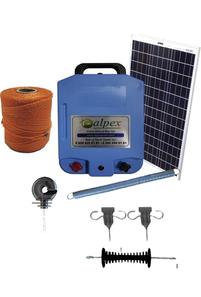 Alpex Elektrikli Çit Cihazı 25000 Volt Aç Kapa Model Tam Set