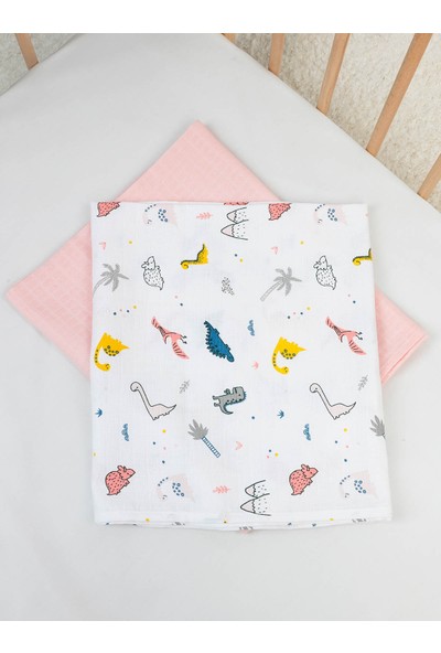 Civil Baby Çok Amaçlı 2'li Müslin Battaniye 80X100 cm Pembe