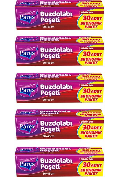 Parex Büyük Boy Buzdolabı Poşeti 30'lu x 5