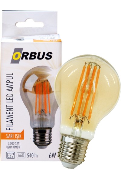 Orbus Dekoratif Ampul A60 Amber 6W Orbus Dekoratif Ampul A60 Amber 6W