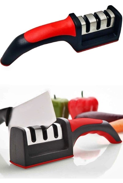 Moda Yedi Profesyonel Bıçak Bileme Aleti Mutfak Makası Bileyici 3 Açılı Elmas Uçlu