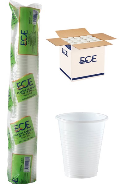 Ece Eko Plastik Otomat Bardak 180CC 100'LÜ 3000 Adet