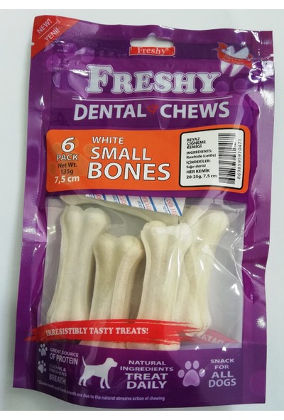 Freshy Dental Chews Beyaz Kemik 20-25 gr x 6 Freshy Dental Chews Beyaz Kemik 20-25 gr x 6
