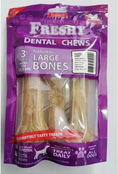 Freshy Dental Kemik Dana Derisi- 3'lü 165 gr Freshy Dental Kemik Dana Derisi- 3'lü 165 gr