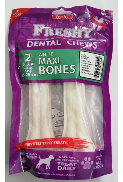 Freshy Beyaz Press Deri Köpek Çiğneme Kemiği 70-75 gr x 2 Freshy Beyaz Press Deri Köpek Çiğneme Kemiği 70-75 gr x 2