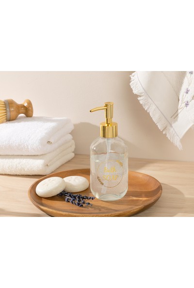 English Home Soft Bath Cam Banyo Sıvı Sabunluk 7 X 7 X 18 cm Gold English Home Soft Bath Cam Banyo Sıvı Sabunluk 7 X 7 X 18 cm Gold