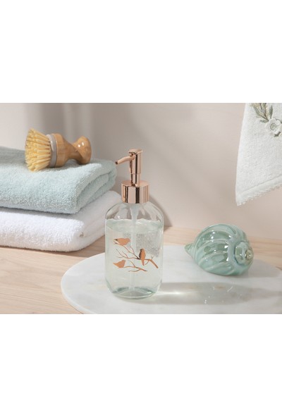 English Home Birdy Cam Banyo Sıvı Sabunluk 7 X 7 X 18 cm Rose Gold