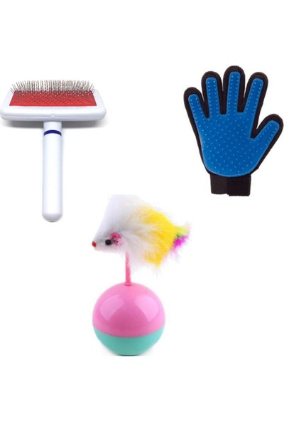 Dream Plus Kedi Hacıyatmaz Oyuncak Tarak ve Eldiven Seti Pati Set 2