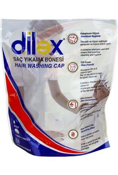 Dilex Şampuanlı Saç Yıkama Bonesi 1 Adet Dilex Şampuanlı Saç Yıkama Bonesi 1 Adet