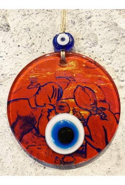 İstanbul 1881 Cam Nazar Boncuğu Tavla In Red