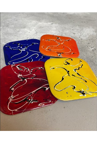 İstanbul 1881 Bardak Altlığı Semazen Temalı 4 Adetlik