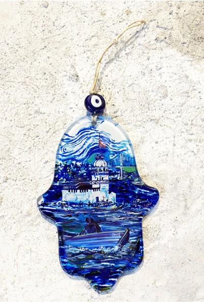 İstanbul 1881 İSTANBUL1881 Fatma Ana Eli Cam Nazar Boncuğu - Maviş / Kız Kulesi