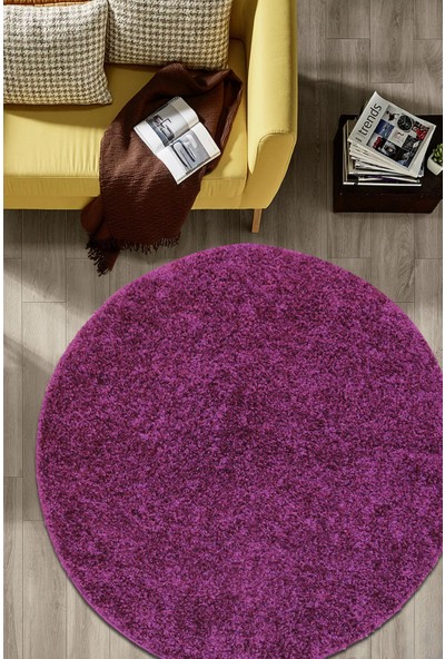 Gala Halı 30 mm Hav Yüksekliğinde Lila Renkli Oval Shaggy Halı