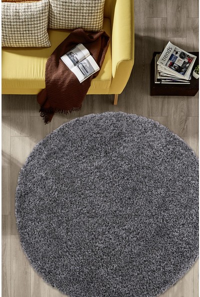Gala Halı 30 mm Hav Yüksekliğinde Gri Renkli Oval Shaggy Halı Gala Halı 30 mm Hav Yüksekliğinde Gri Renkli Oval Shaggy Halı