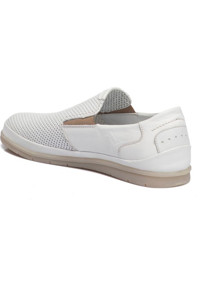 Tergan Beyaz Deri Erkek Ayakkabı 55142A26