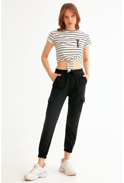 FullaModa Kargo Cepli Paçası Lastikli Eşofman Altı