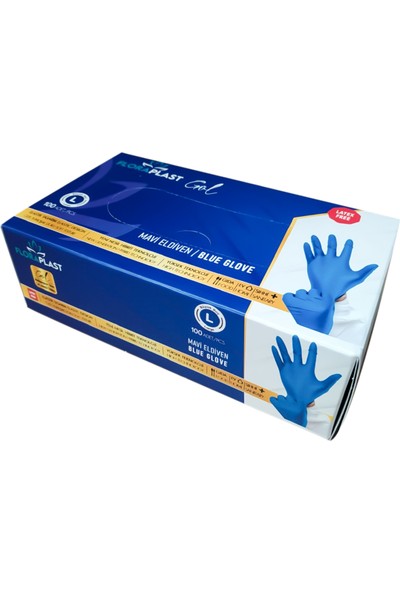 Floraplast Glove M Beden Tpe/pe Poşet Mavi Elastik Eldiven 100 Adet Floraplast Glove M Beden Tpe/pe Poşet Mavi Elastik Eldiven 100 Adet