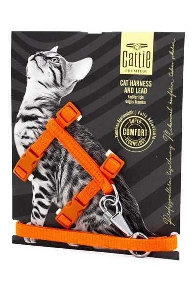 Doggie Kedi Göğüs & Gezdirme Takımı Turuncu 1X25-40 cm Doggie Kedi Göğüs & Gezdirme Takımı Turuncu 1X25-40 cm
