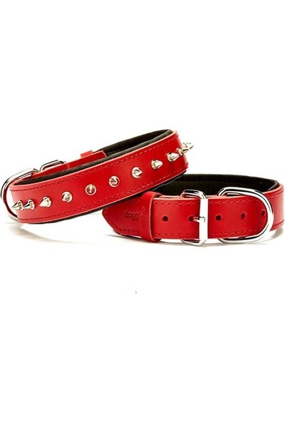 Doggie Comfort Deri Çivili Köpek Boyun Tasması Medium Kırmızı 3.5X47-55 cm Doggie Comfort Deri Çivili Köpek Boyun Tasması Medium Kırmızı 3.5X47-55 cm