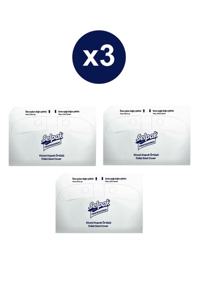 Selpak Professional Klozet Kapak Örtüsü 250 Yaprak 3'lü Selpak Professional Klozet Kapak Örtüsü 250 Yaprak 3'lü