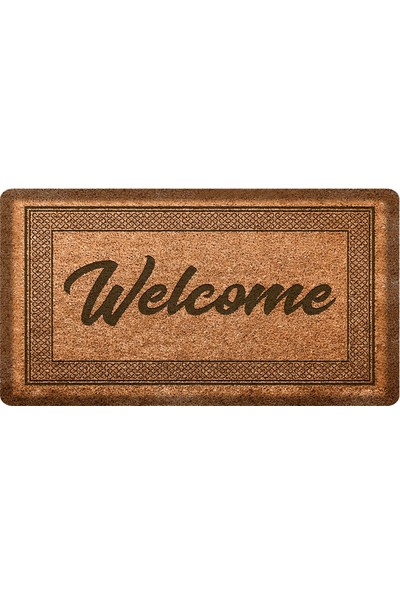 Koza Home Dekoratif Welcome Kahverengi Kapı Önü Paspası 45 x 65 Koza Home Dekoratif Welcome Kahverengi Kapı Önü Paspası 45 x 65
