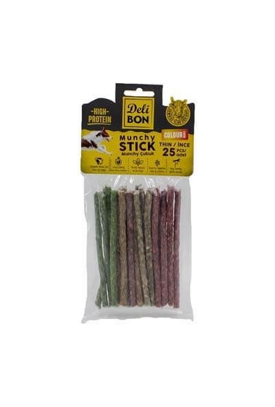 Delibon Deri Munchy Çubuk Ince Boy 25LI Paket Karışık Renk Delibon Deri Munchy Çubuk Ince Boy 25LI Paket Karışık Renk