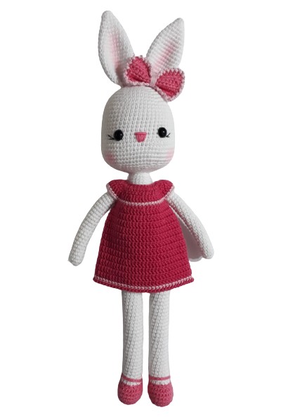Oyuncak Park Pembe Elbiseli Şirin Tavşan Amigurumi Organik Oyuncak Oyuncak Park Pembe Elbiseli Şirin Tavşan Amigurumi Organik Oyuncak