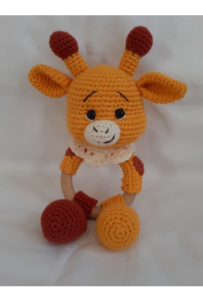 Oyuncak Park Vik Vik Zürafa Çıngırak Amigurumi Organik Oyuncak