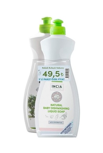 Incia Bebek Bulaşık Deterjanı 500 ml - 1 Alana 1 Bedava