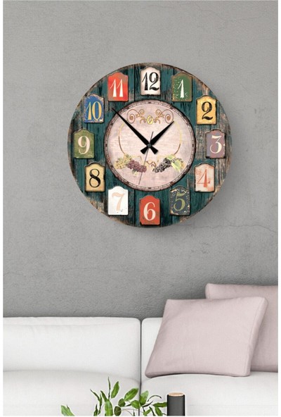 Yoktayok Nefes Renkli Rakamlı Ahşap Mdf Uv Baskı Duvar Saati 40 cm Yoktayok Nefes Renkli Rakamlı Ahşap Mdf Uv Baskı Duvar Saati 40 cm