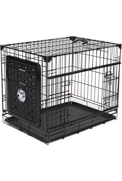 Flip Katlanır Kapılı Köpek Kafesi Siyah 76X53X61H cm