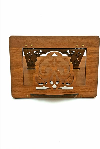 Sin@rasta Lazer Kesim Masa Üstü Ahşap Rahle Büyük Boy (30*21 Cm) Kahve