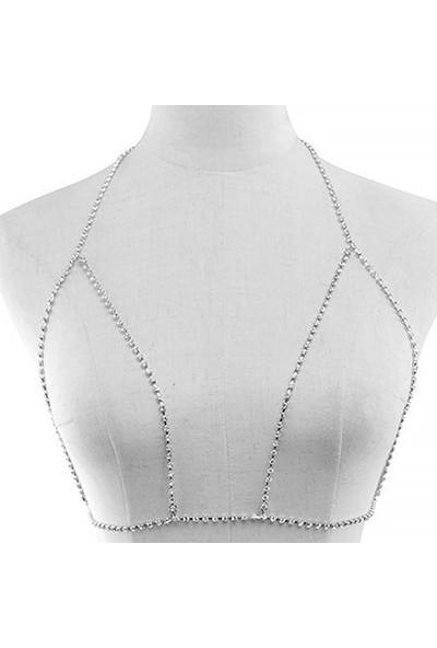 Chavin 3mm. Su Yolu Taşlı Kadın Kolye Zincir Vücut Takısı EM27BY
