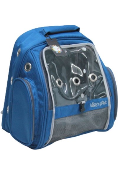 Leonpet Leon Pet Şeffaf Sırt Taşıma Çantası Lüx Mavi 35X26X40H