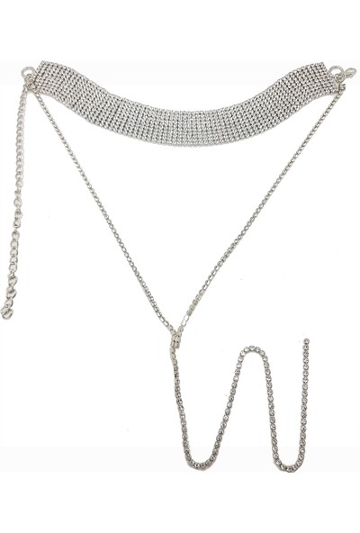 Chavin Su Yolu Taşlı Boyunluklu Kadın Kolye Zincir EM31BY